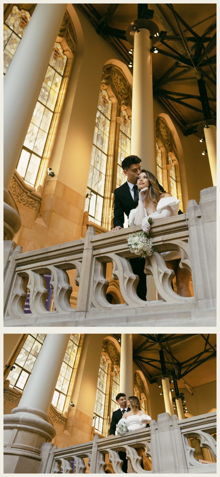 Styled Editorial Wedding Portraits at the UW Suzzallo Library
