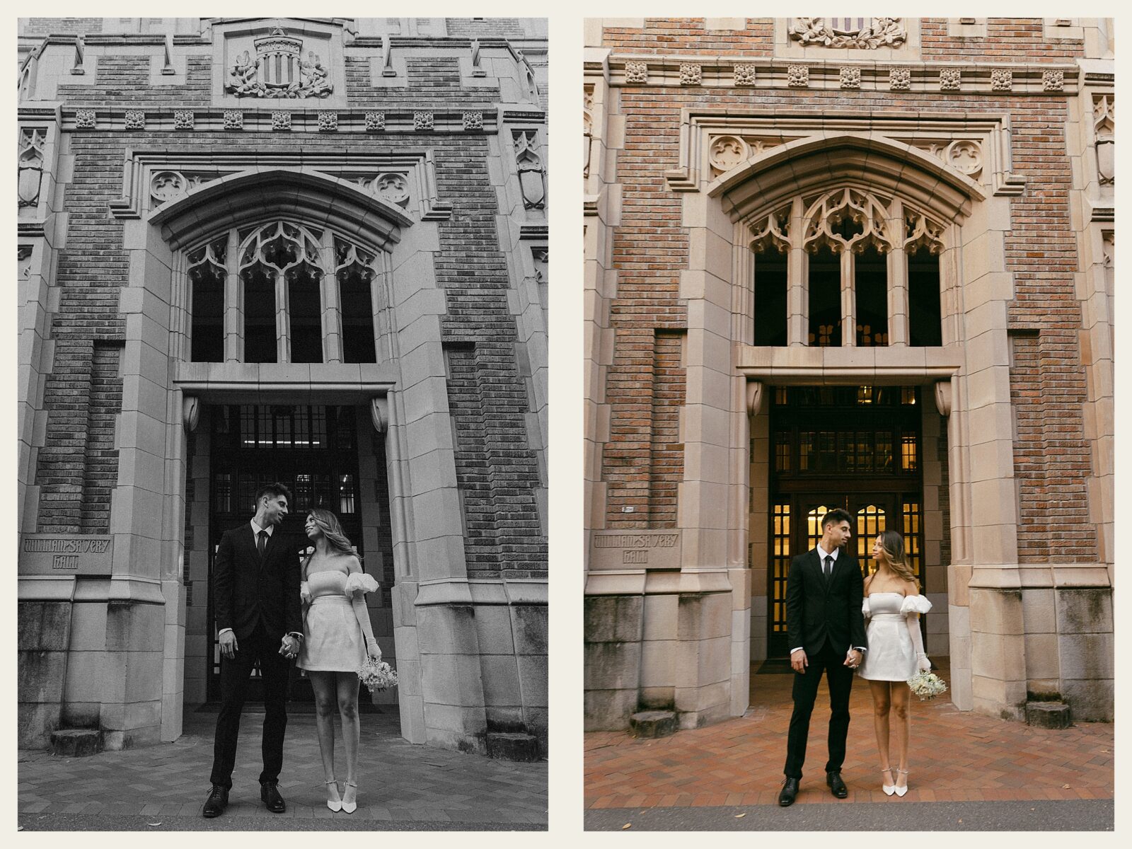 Styled Editorial Wedding Portraits at the UW Suzzallo Library